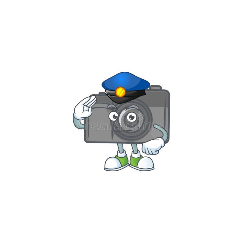 A Character Design of Digital Camera Working As a Police Officer Stock ...
