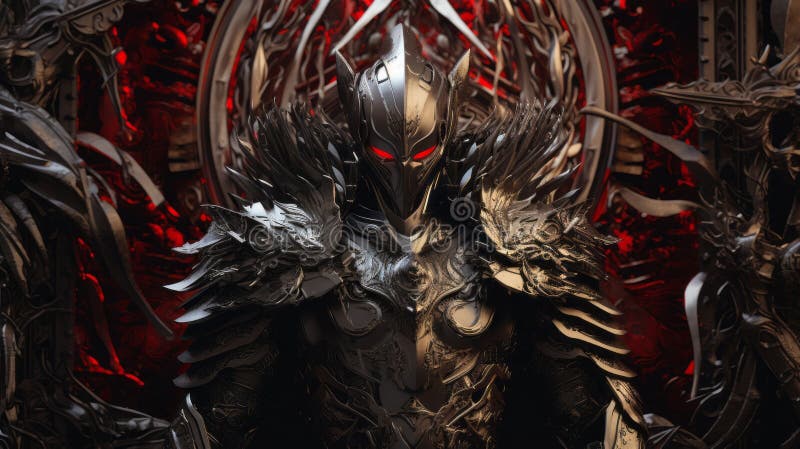 Epic Character Design with Detailed Armor on Chaotic Background ...