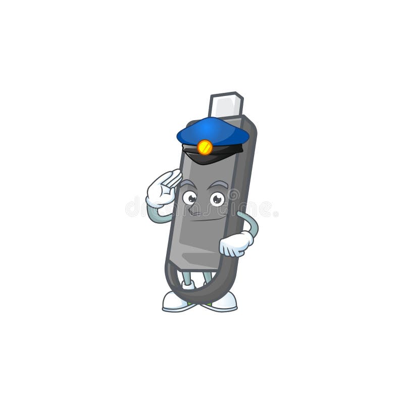 A Character Design of Flashdisk Working As a Police Officer Stock ...
