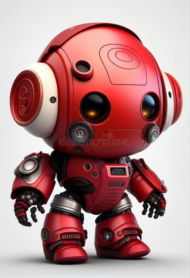 Character Design of Little Cute Robot on Isolated Background Created ...
