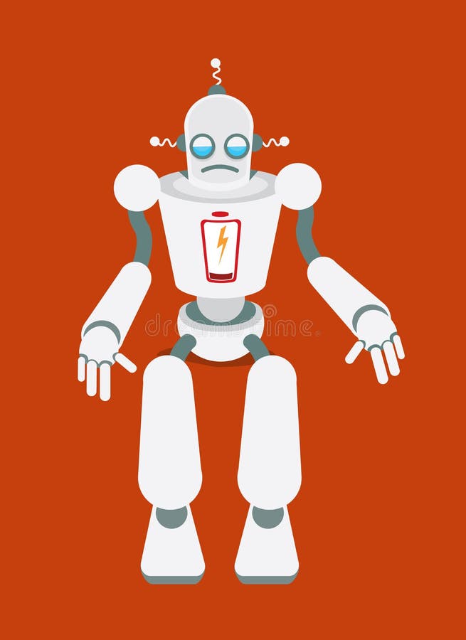 Uncharged robot stock illustration. Illustration of uncharged - 114195287