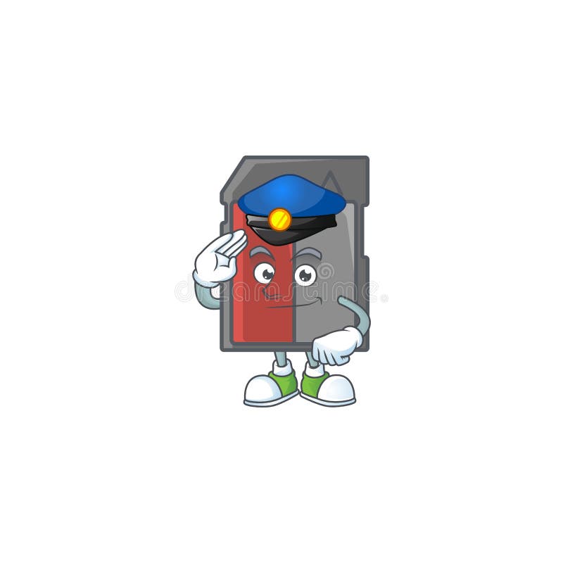 A Character Design of Memory Card Working As a Police Officer Stock ...