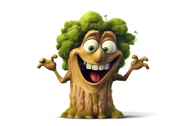 Character Design of a Talking Tree with a Face and Arms. AI Stock ...