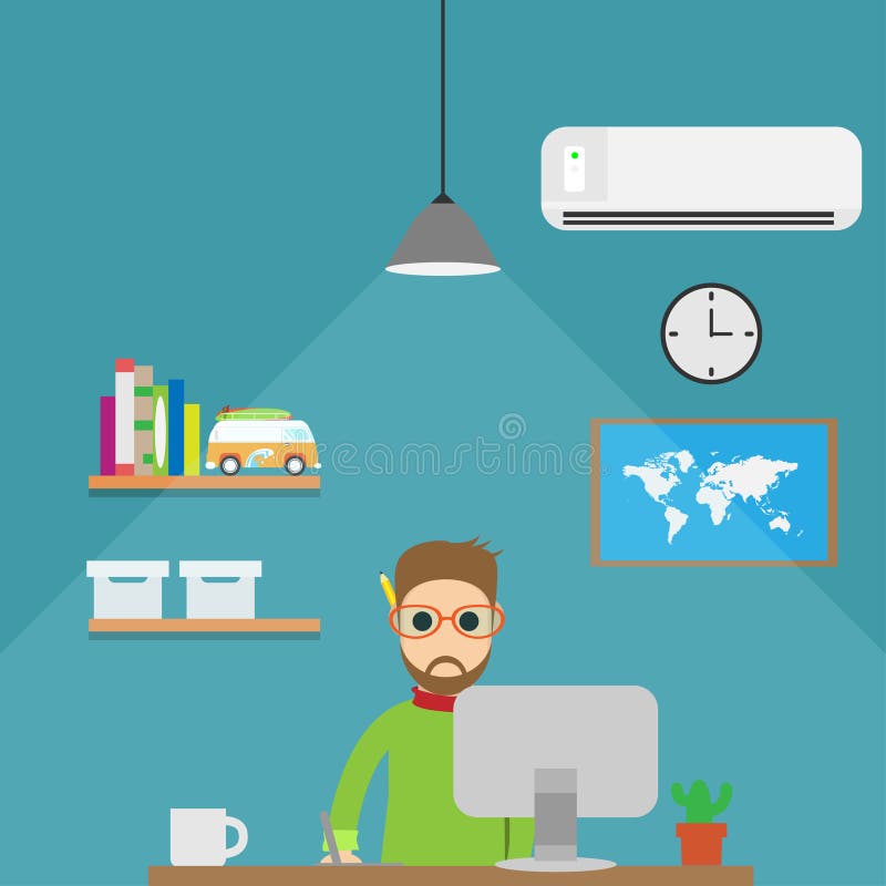 Character of Designer , Style Cartoon Stock Vector - Illustration of ...