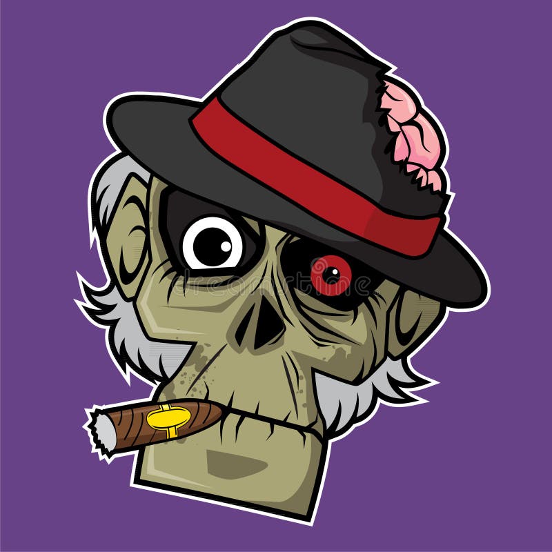 Cartoon Illustration of a Mafia Boss Who Dies Then Becomes a Zombie ...