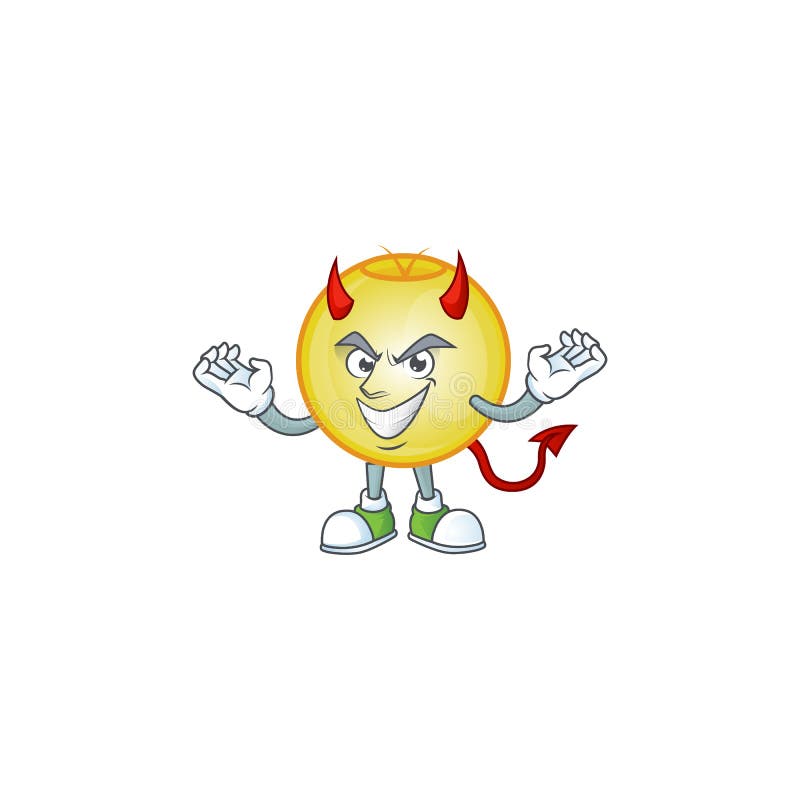 Character Devil in the Gold Christmas Ball Stock Vector - Illustration ...