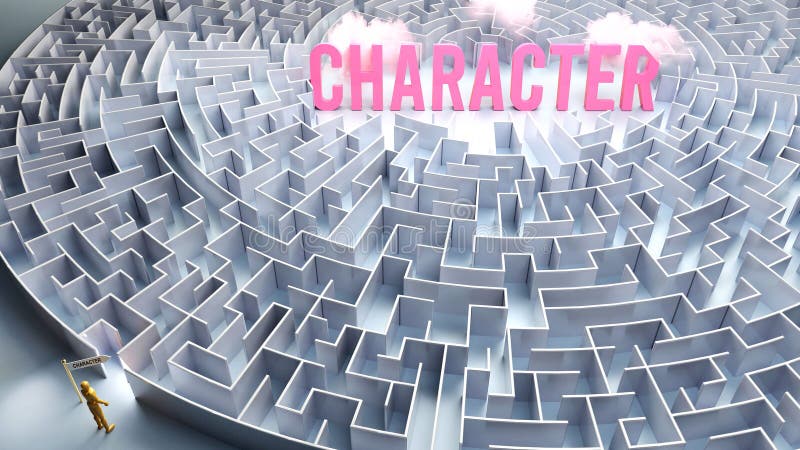 Character and a Difficult Path To Reach it Stock Image - Image of ...