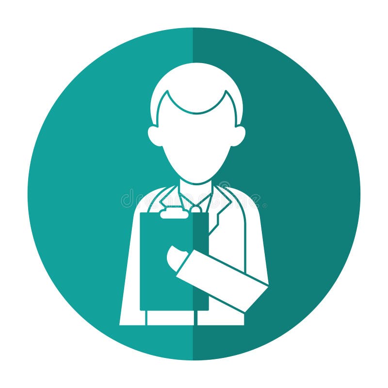 Character Doctor Clipboard Uniform Medicine Shadow Stock Vector ...