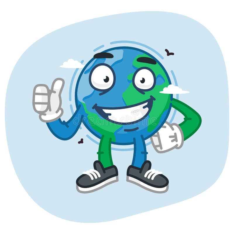 Character Earth Showing Thumbs Up Stock Vector - Illustration of earth ...