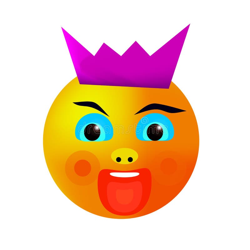 Character with Emotion and Pink Crown Stock Illustration - Illustration ...