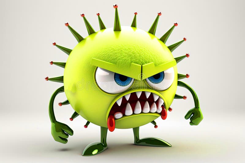 Character. Emotional Evil Virus, Isolated Illustration on a White ...