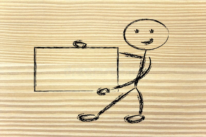 Character with Empty Board To Add Text Stock Illustration ...
