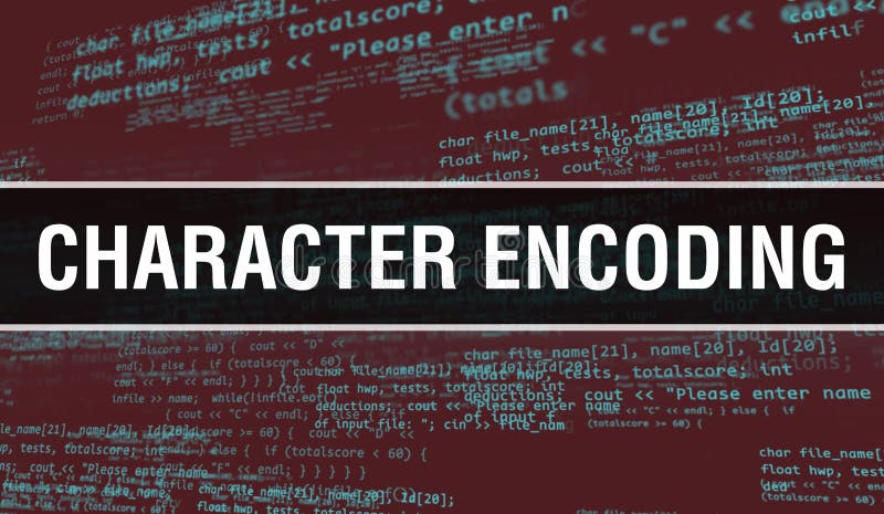 Character Encoding Text Written on Programming Code Abstract Technology ...
