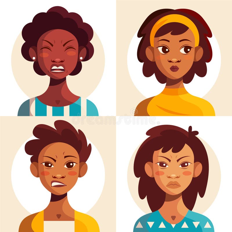 Character Expression Hand Drawn Composition Set Stock Illustration ...