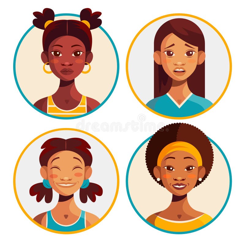 Character Expression Hand Drawn Mini Composition Set Stock Illustration ...