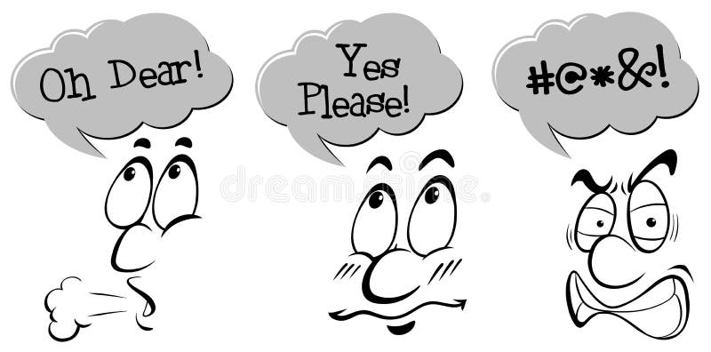 Character with Expression Phrases Stock Vector - Illustration of ...