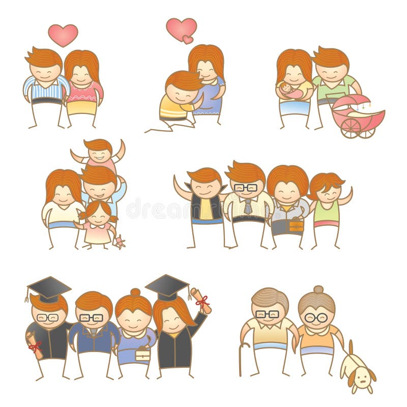 Character of Family Progress Stock Vector - Illustration of children ...