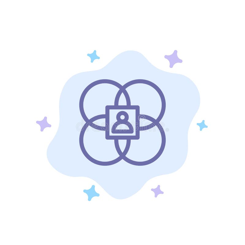 Character, Features, Human, Model, Person Blue Icon on Abstract Cloud ...