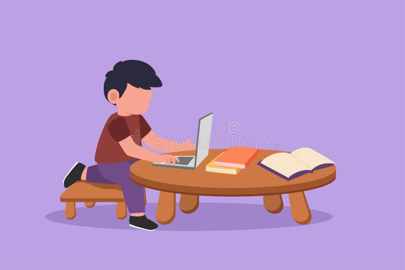 Cartoon Kid Typing Stock Illustrations – 251 Cartoon Kid Typing Stock ...