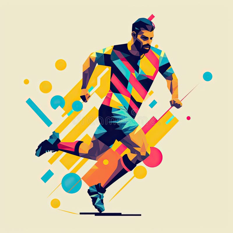 Character Football Player in Soccer Action Stock Illustration ...