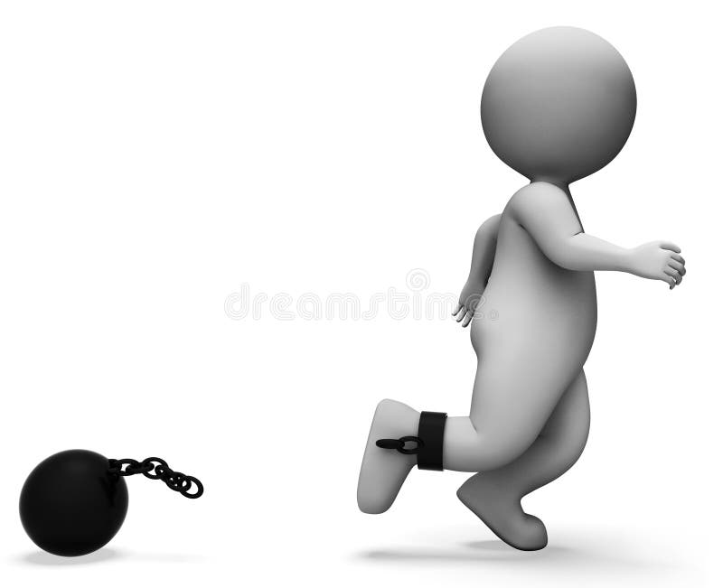 Escape Freedom Shows Break Out and Elude 3d Rendering Stock ...