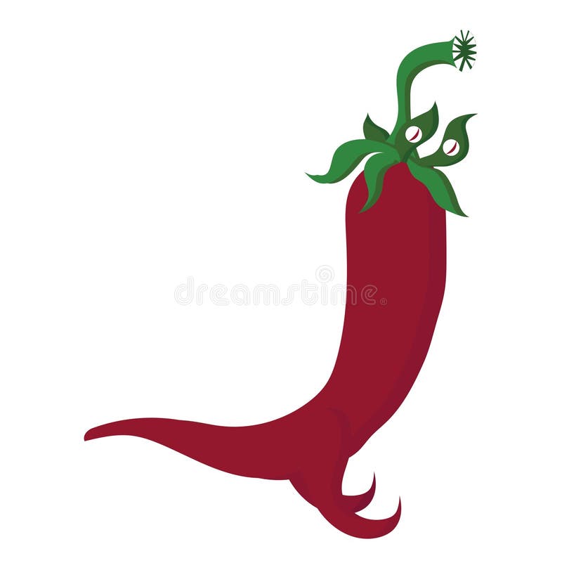 Character. Garden Monster. Scary, Evil Chili Pepper. Vector ...