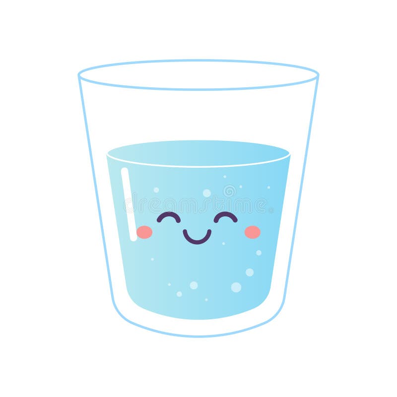 Character Glass, Mug Double Walls with Water, Soda Vector Illustration ...