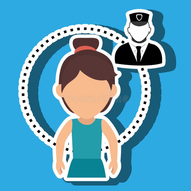 Character Guard Secure Protection Stock Illustration - Illustration of ...