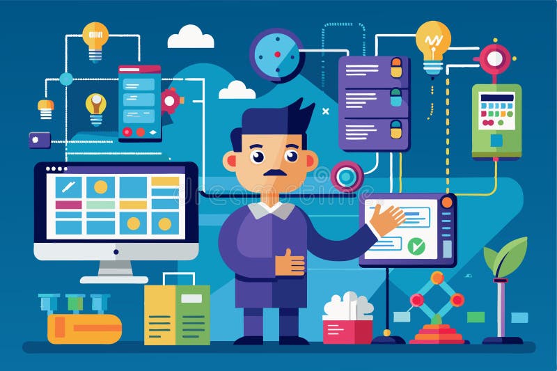 A Character Guiding the Prototyping Process with Various Tech Elements ...