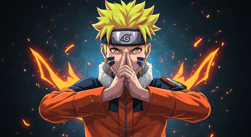 Character Hand Gesture with Fiery Background Stock Illustration ...