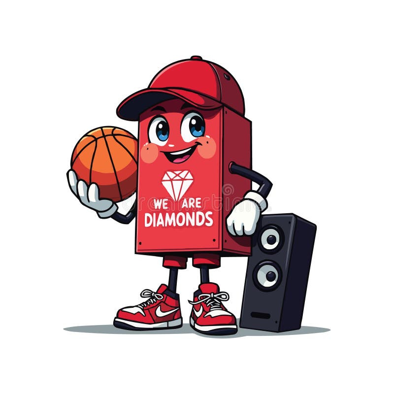 Cartoon Style with a Rectangular Red Body Basketball T Shirt Design ...