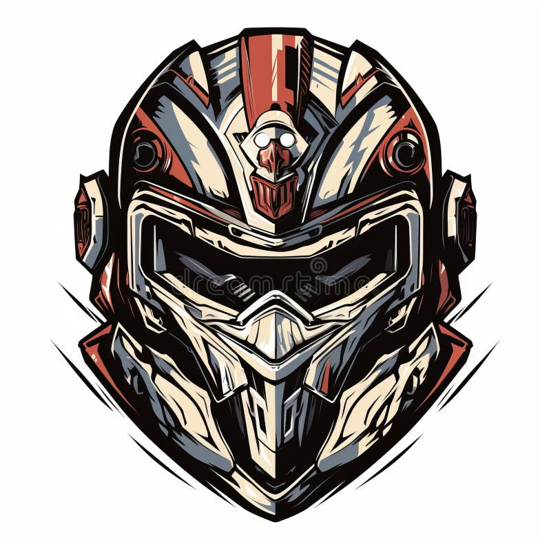 Robotic Helmet Illustration in Dan Mumford Style Stock Illustration ...