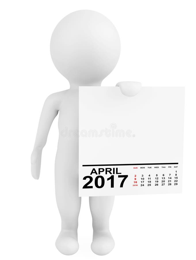 3d White Man Holding Calendar Stock Illustrations – 140 3d White Man ...