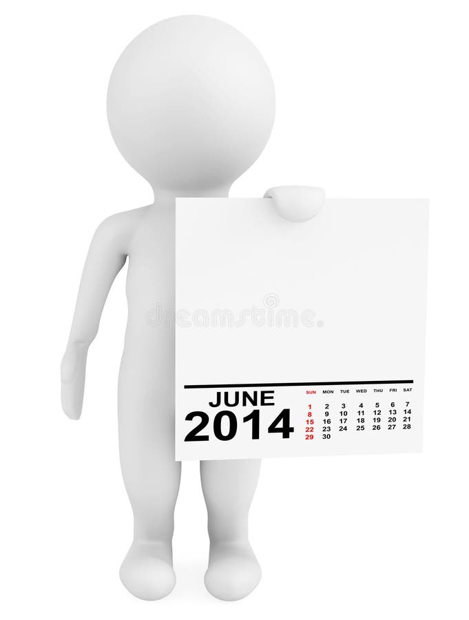 Character Holding Calendar June 2014 Stock Illustration - Illustration ...