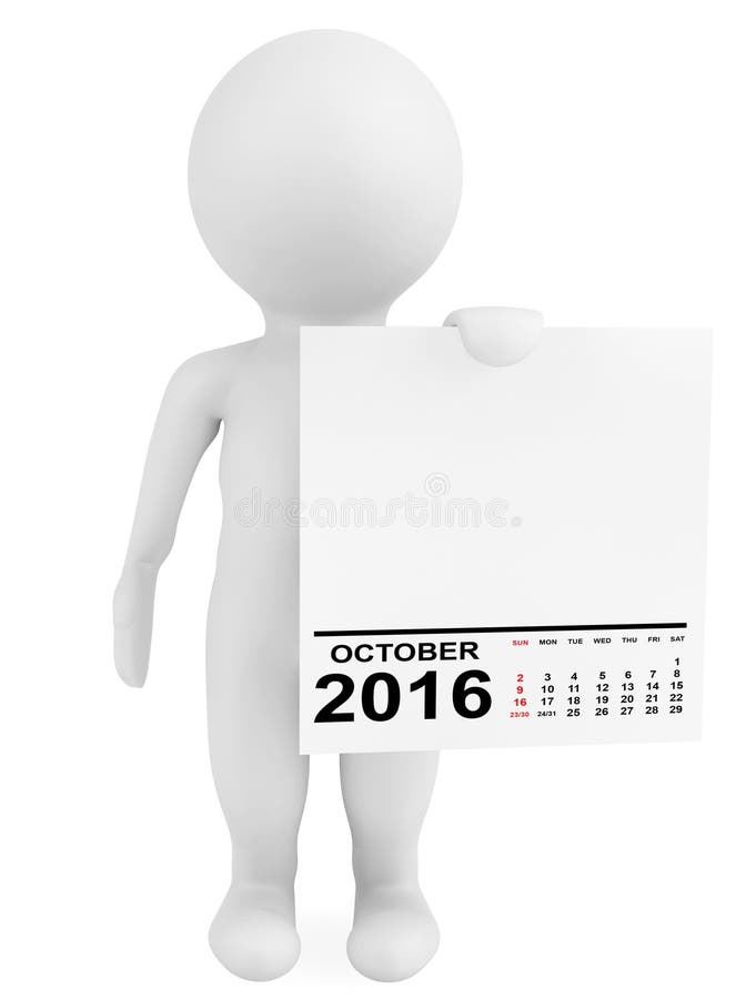 3d White Man Holding Calendar Stock Illustrations – 154 3d White Man ...
