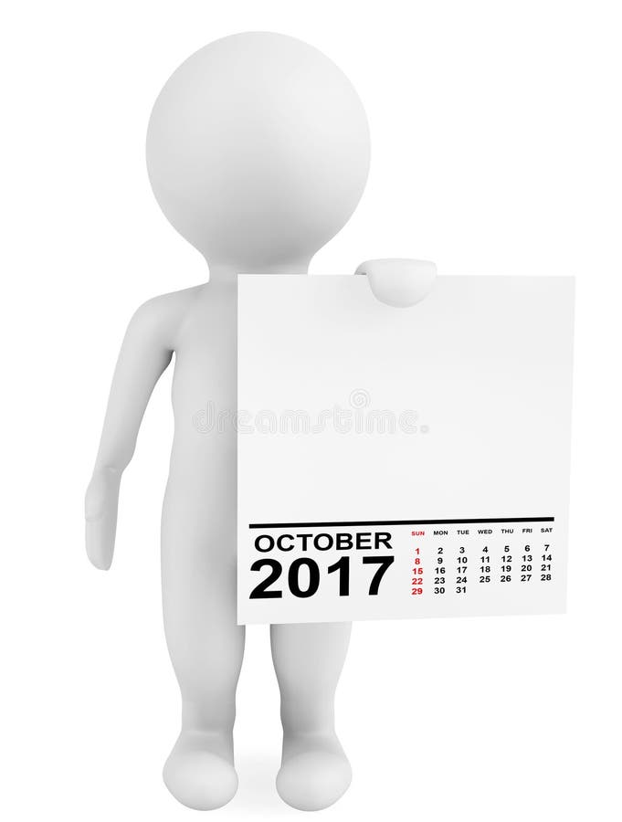 3d White Man Holding Calendar Stock Illustrations – 154 3d White Man ...