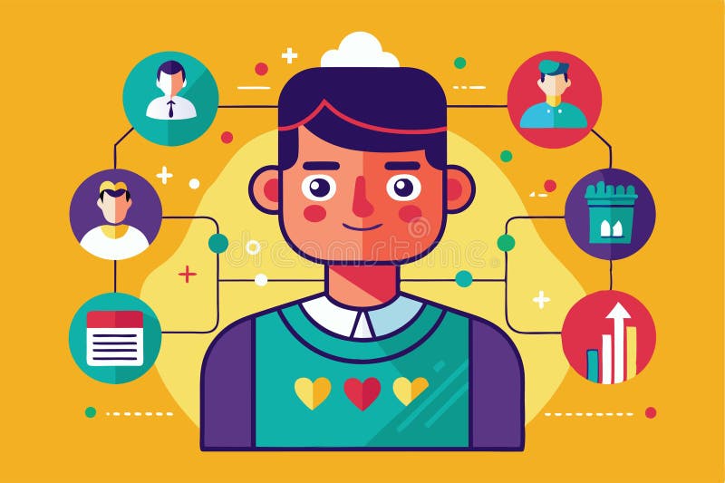 A Character is Illustrated with Diverse Digital Avatars Representing ...