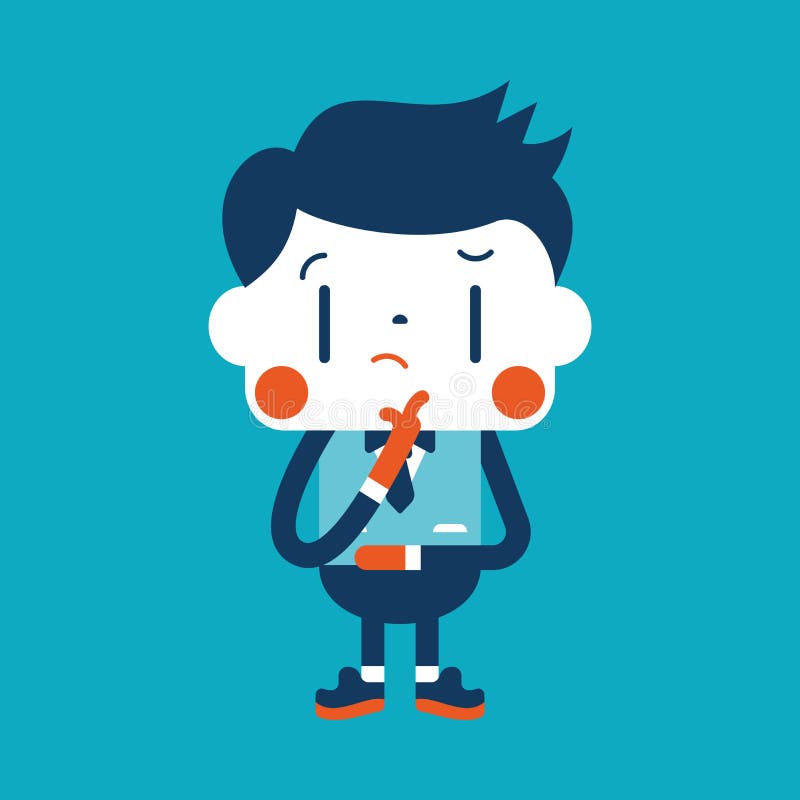 Character Illustration Design. Businessman Thinking Cartoon,eps Stock ...