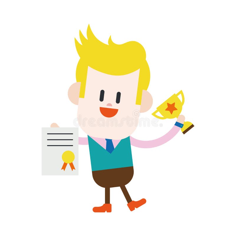 Winner man cartoon stock illustration. Illustration of draw - 67570836