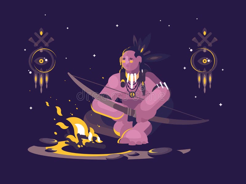 Male Native American Archer Stock Illustrations – 27 Male Native ...
