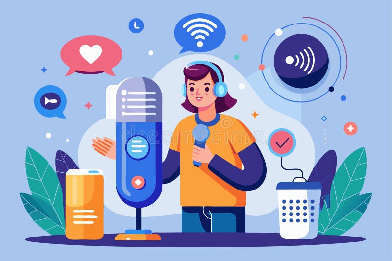 A Character Interacts with a Customizable Voice Assistant, Engaging ...