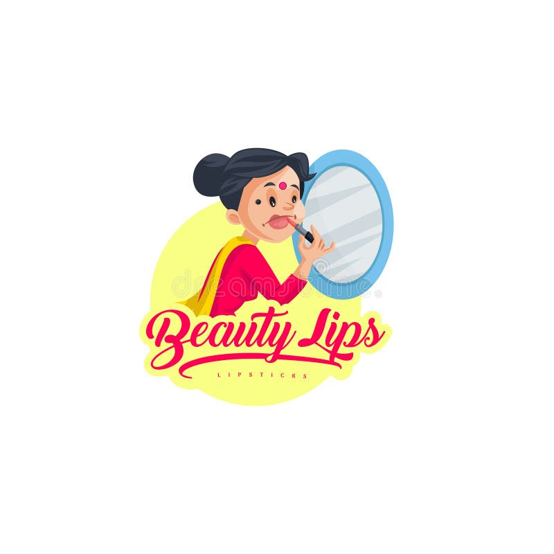 Beauty Lips Lipsticks Vector Mascot Logo Stock Vector - Illustration of ...