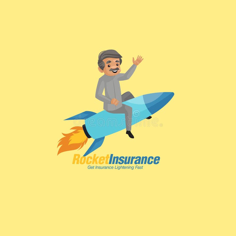 Rocket Insurance Get Insurance Lightening Fast Vector Mascot Logo Stock ...