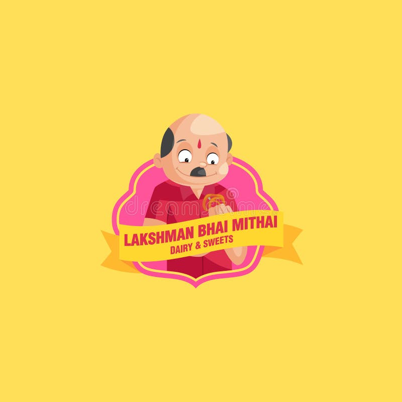 Lakshman Bhai Mithai Dairy and Sweets Vector Mascot Logo Stock Vector ...