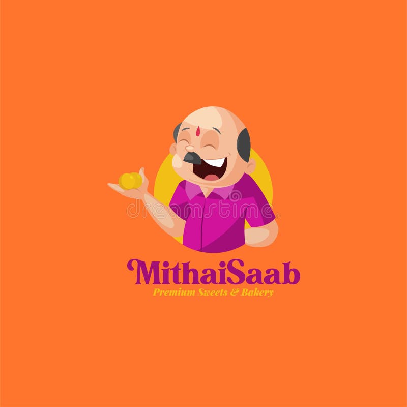 Mithai Saab Premium Sweets and Bakery Vector Mascot Logo Stock Vector ...