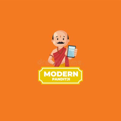 Modern Pandit Ji Vector Mascot Logo Stock Vector - Illustration of ...