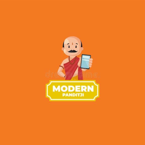 Modern Pandit Ji Vector Mascot Logo Stock Vector - Illustration of ...