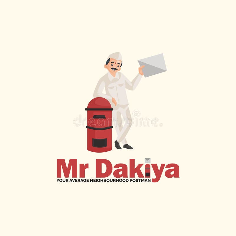 Mr Dakiya Your Average Neighborhood Postman Vector Mascot Logo Stock ...