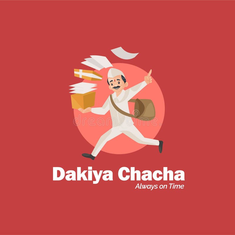 Dakiya Chacha always on Time Vector Mascot Logo Stock Vector ...