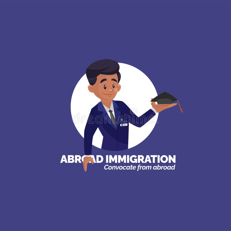 Abroad Immigration Convocate from Abroad Vector Mascot Logo Stock ...